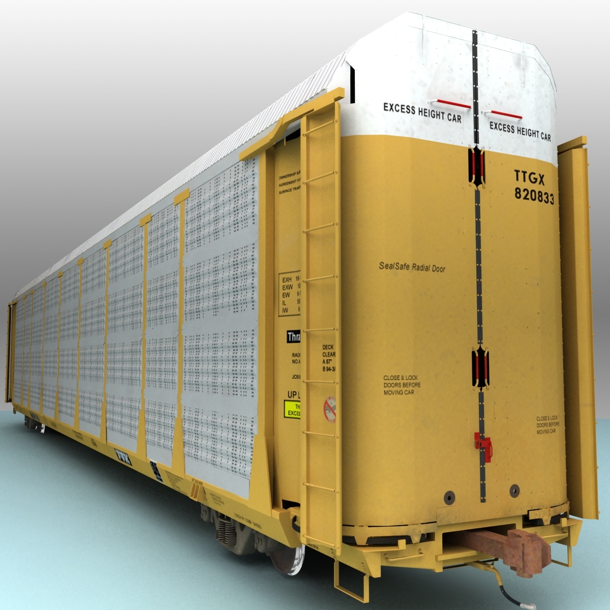 Railroad autorack V978 TTX Modelo 3D - TurboSquid 683563