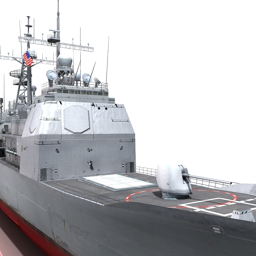 3d model uss bunker hill cg-52