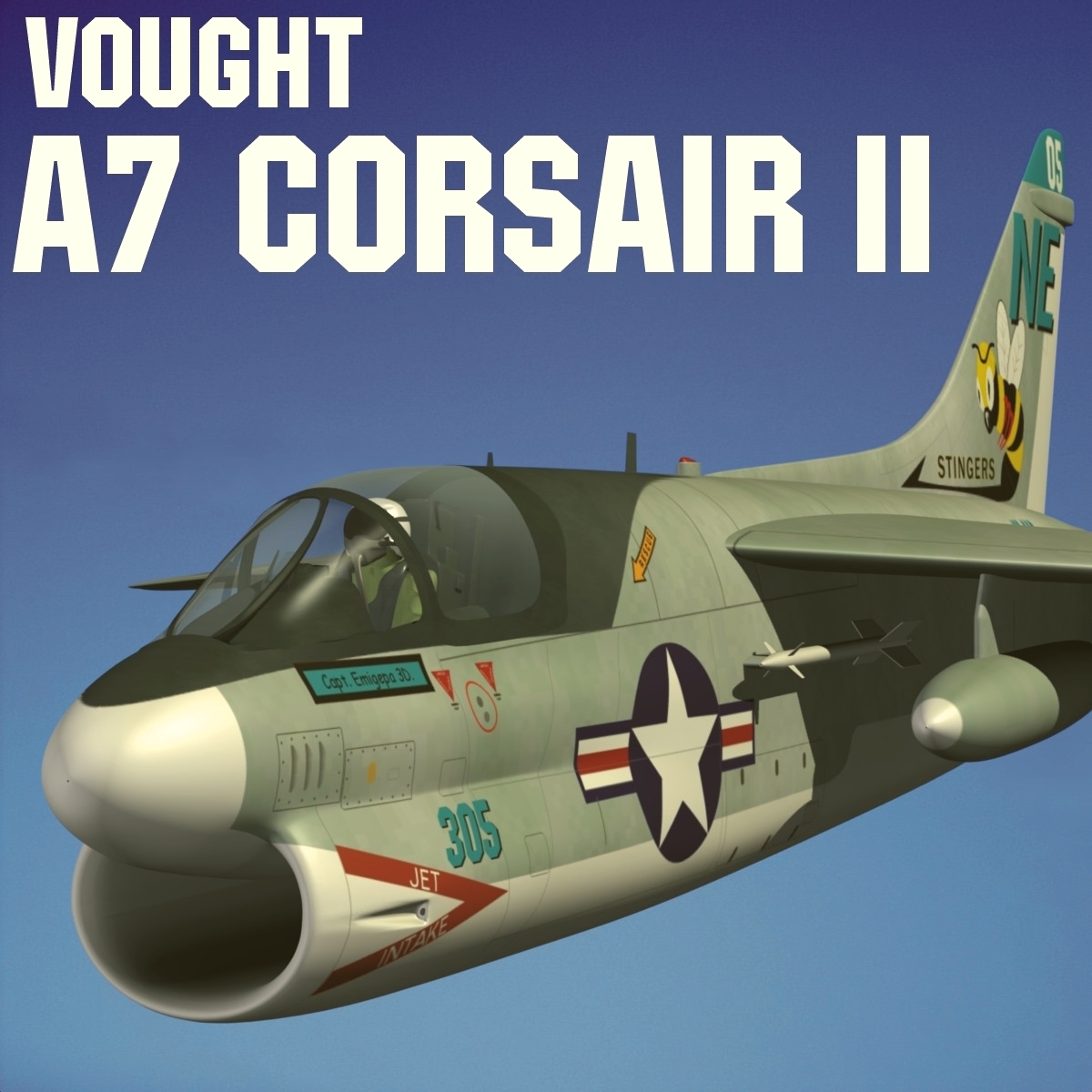 3d model vought a7 corsair ii
