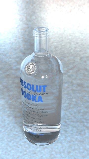 realistic absolut vodka bottle cap 3d max