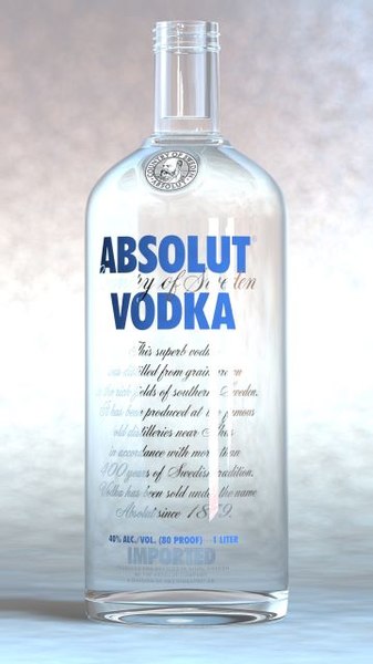 realistic absolut vodka bottle cap 3d max