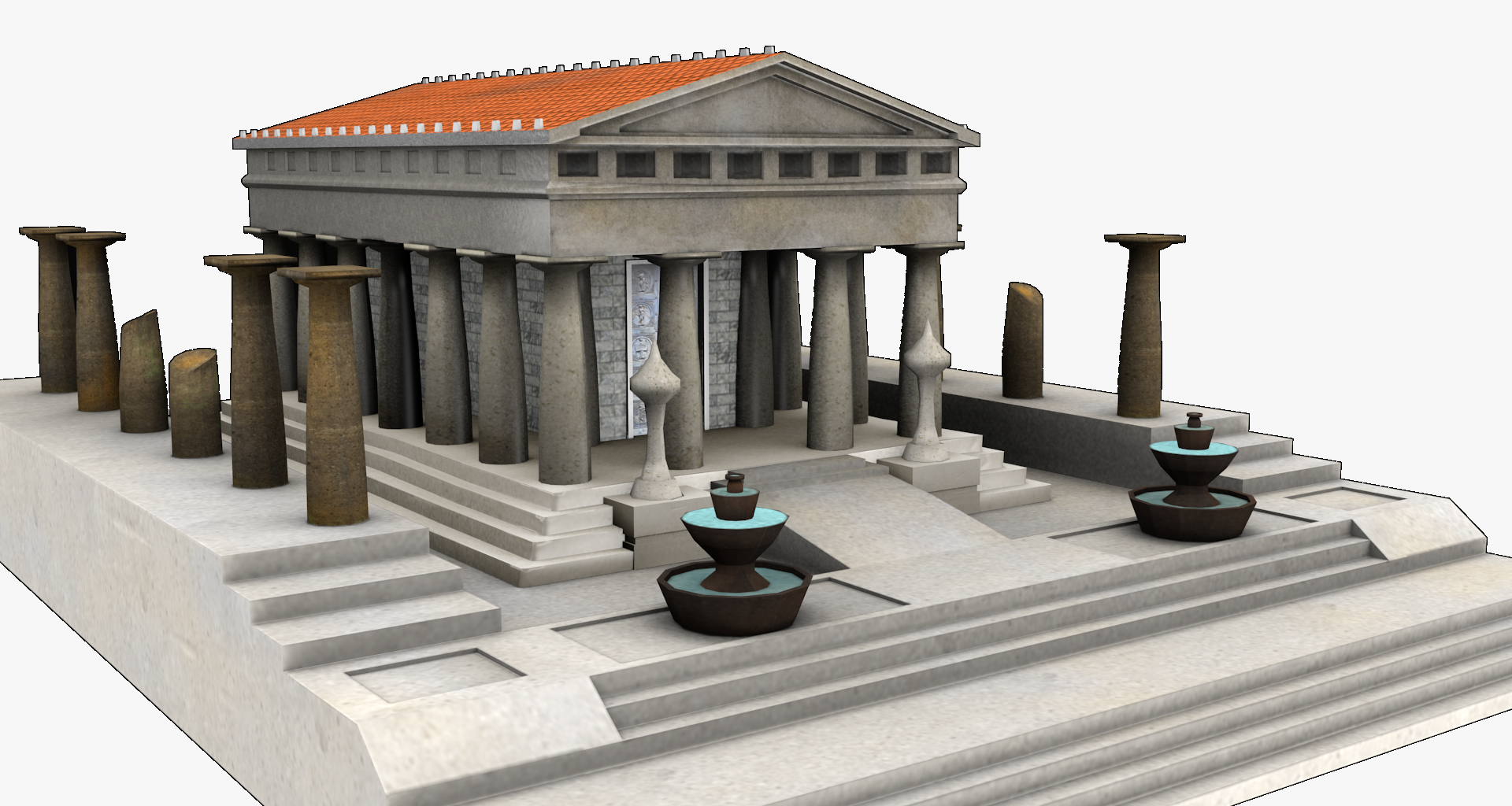 ancient roman temple 3d 3ds