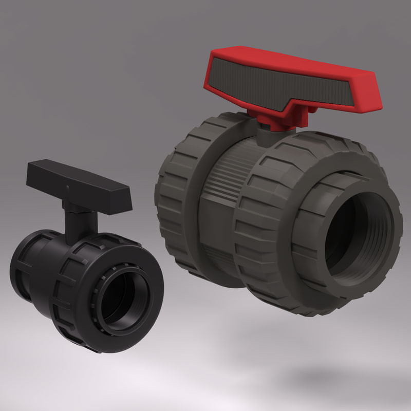 3d model plastic valves
