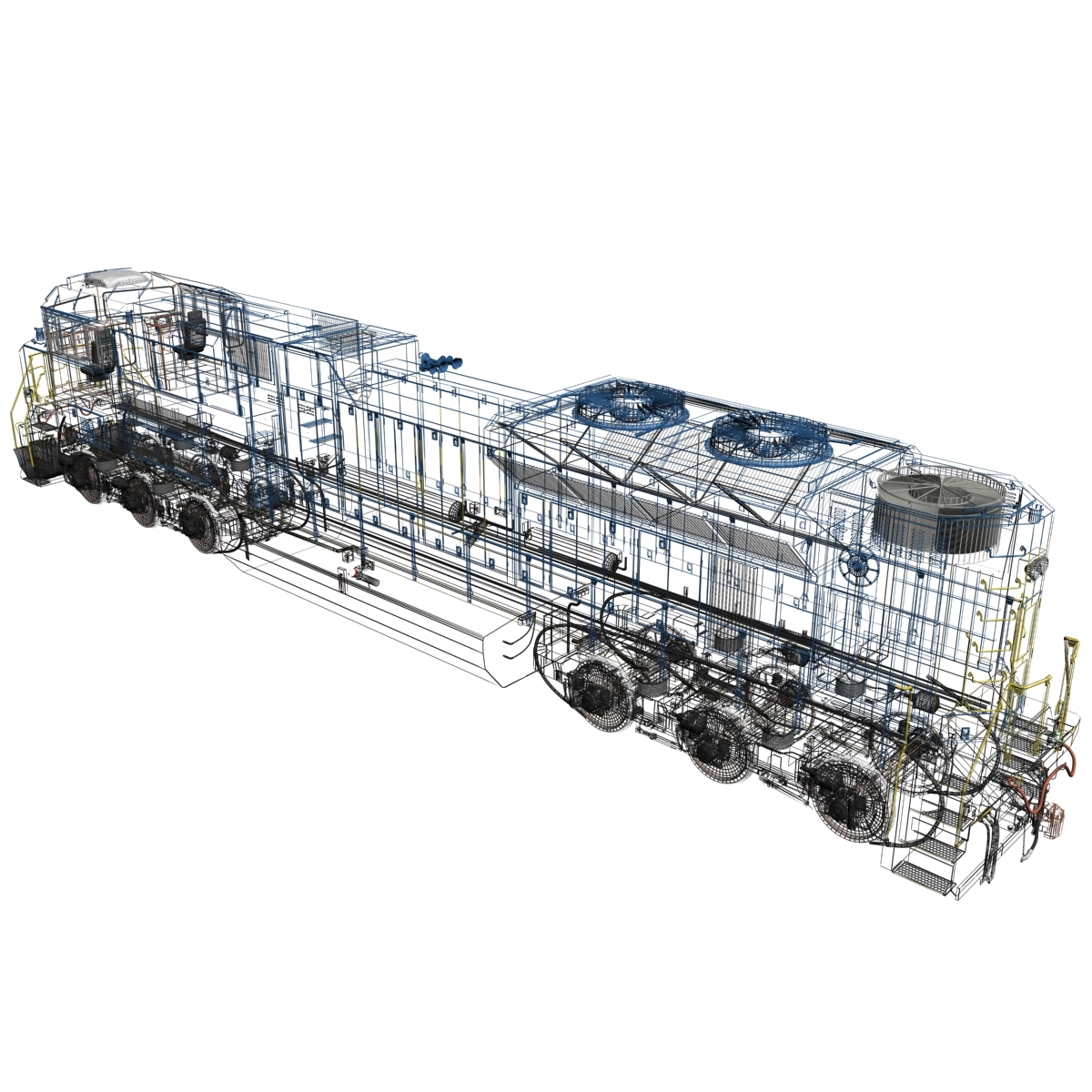 emd sd70ace locomotive engines 3d max