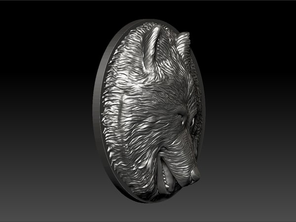 bas-relief wolf 3d model