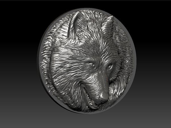 bas-relief wolf 3d model