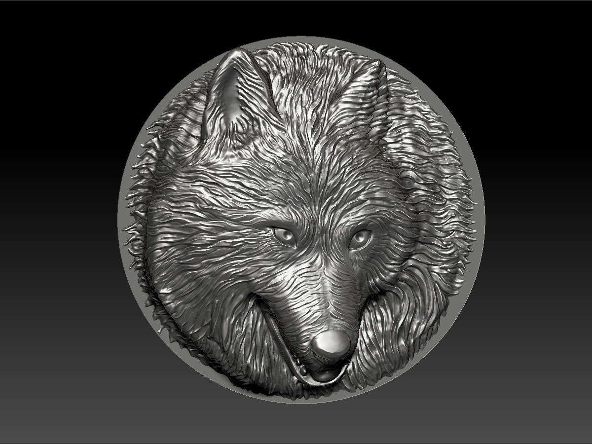 bas-relief wolf 3d model