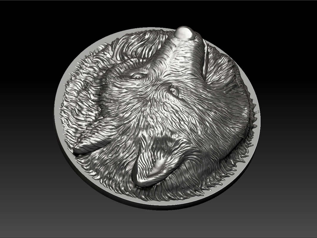 bas-relief wolf 3d model