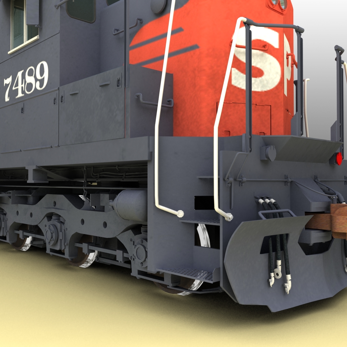 emd sd45 sp locomotive 3d model
