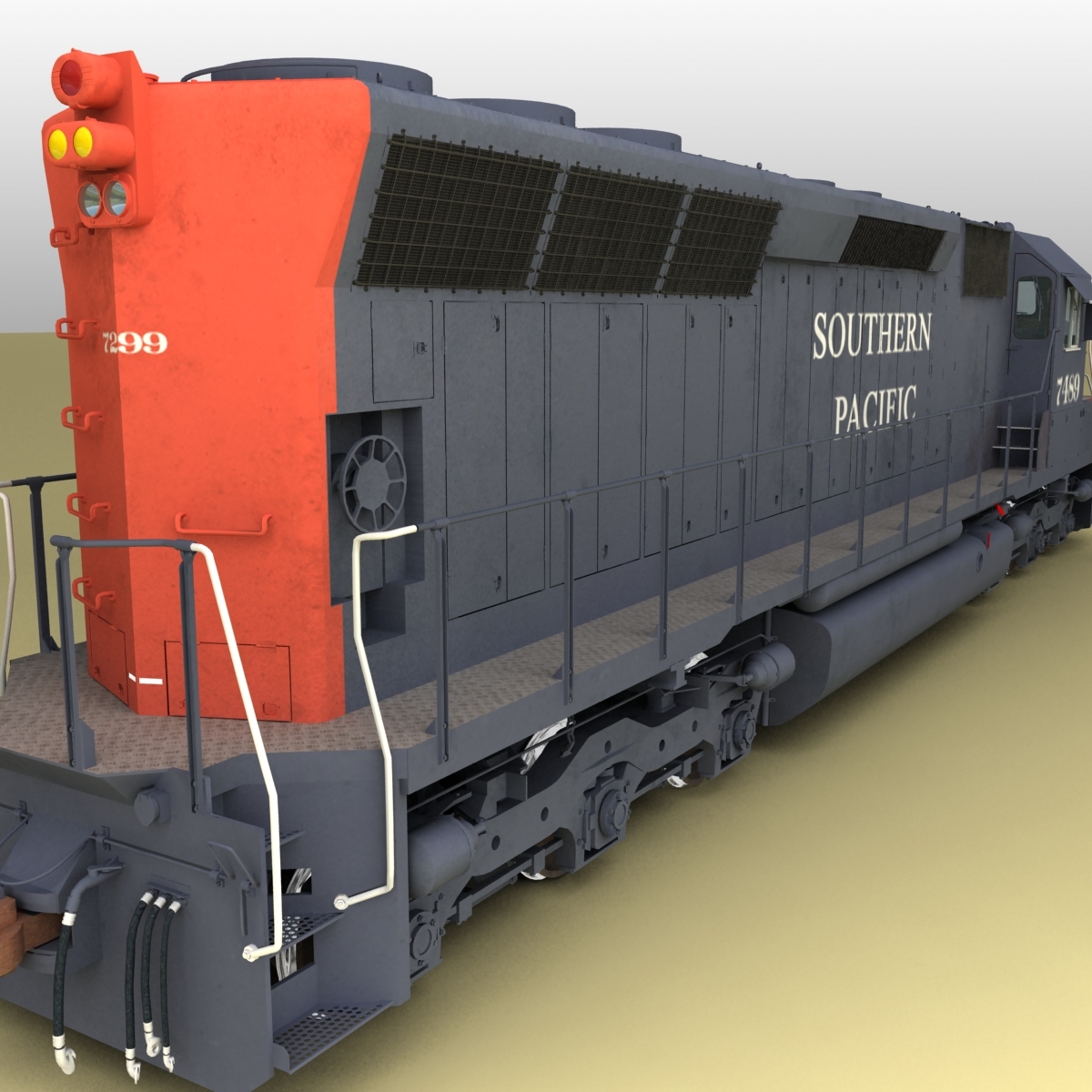 emd sd45 sp locomotive 3d model