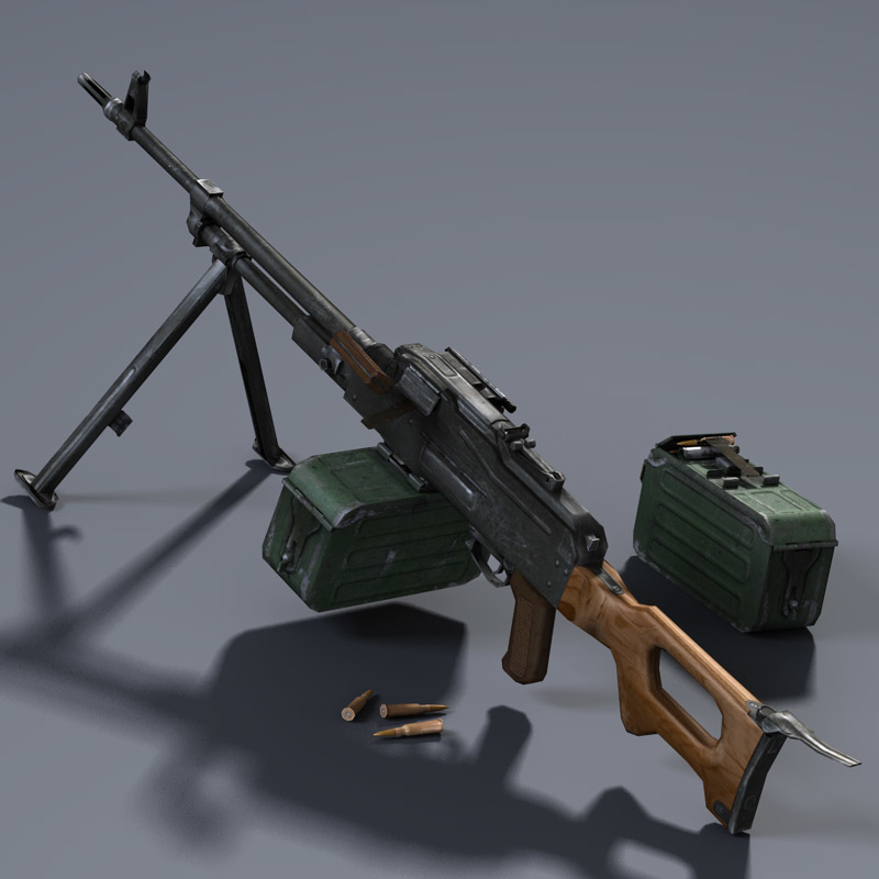 3d pkm machine gun model