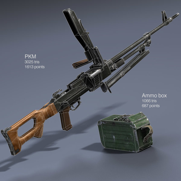 3d pkm machine gun model