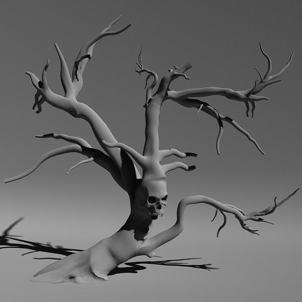 3d model of scary tree