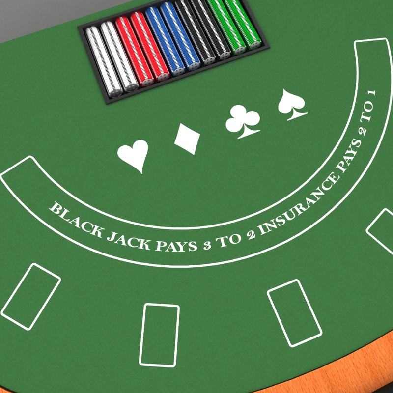 3d black jack table model