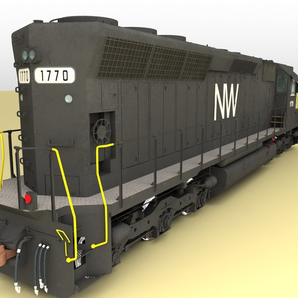 emd sd45 nw locomotive 3d max