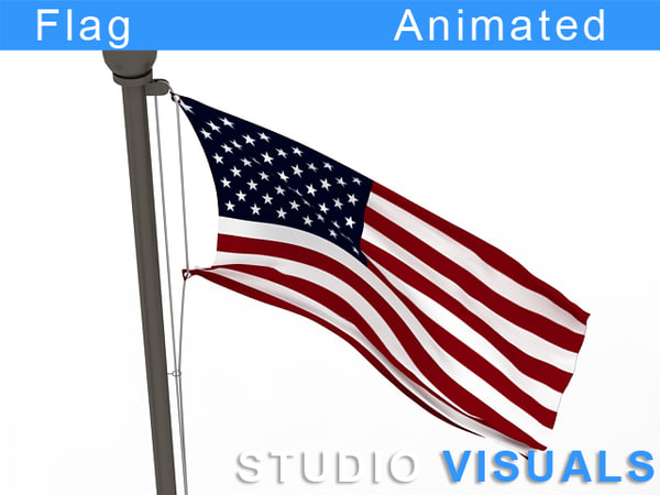 3d flags animation model