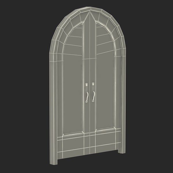 doors wooden open 3d model