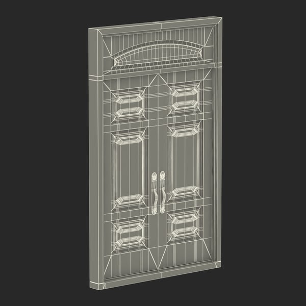 doors wooden open 3d model