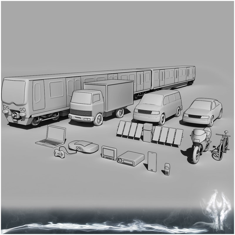 3d model pictogram objects