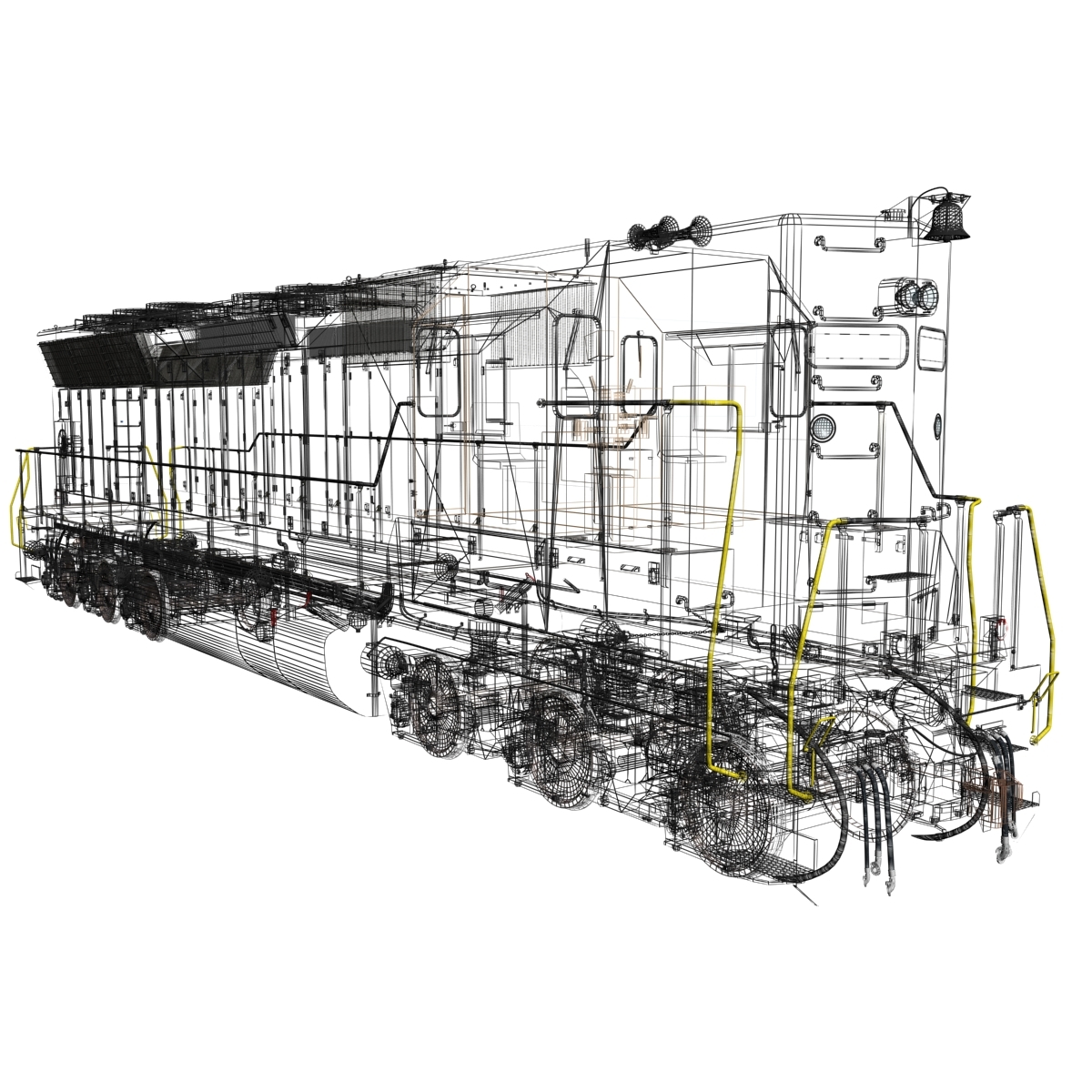 emd sd45 nw locomotive 3d max
