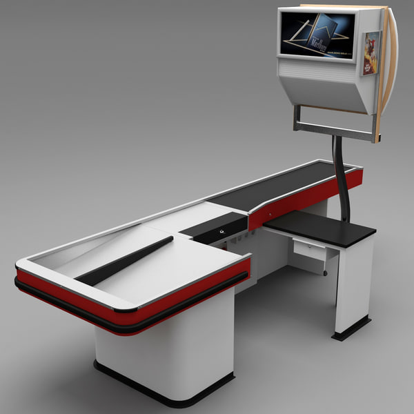 cash counters 1 3d model