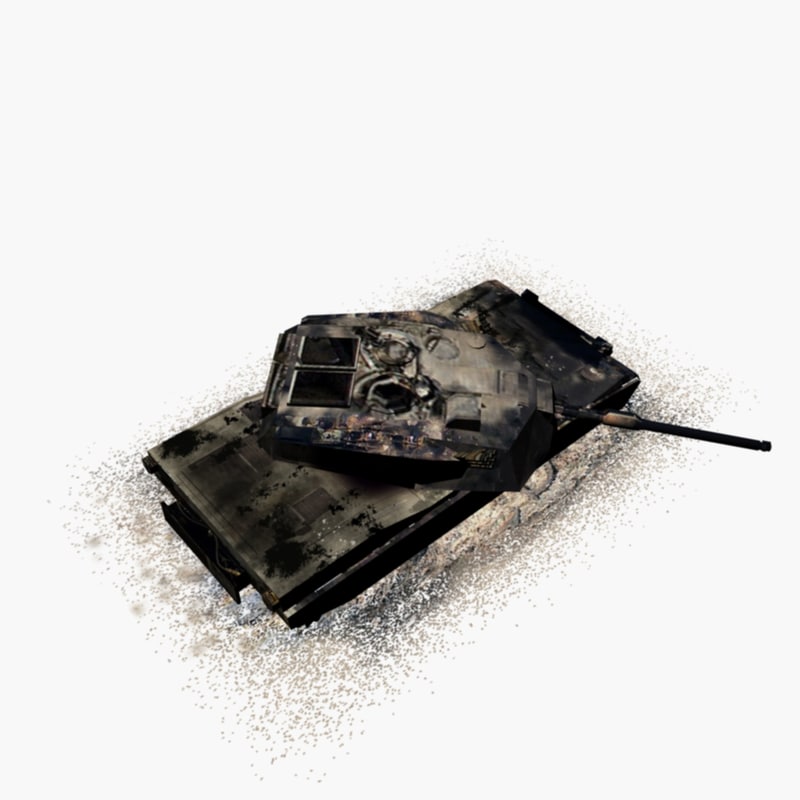 3d model burned m1 abrams tank