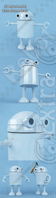 robots poses funny 3d max