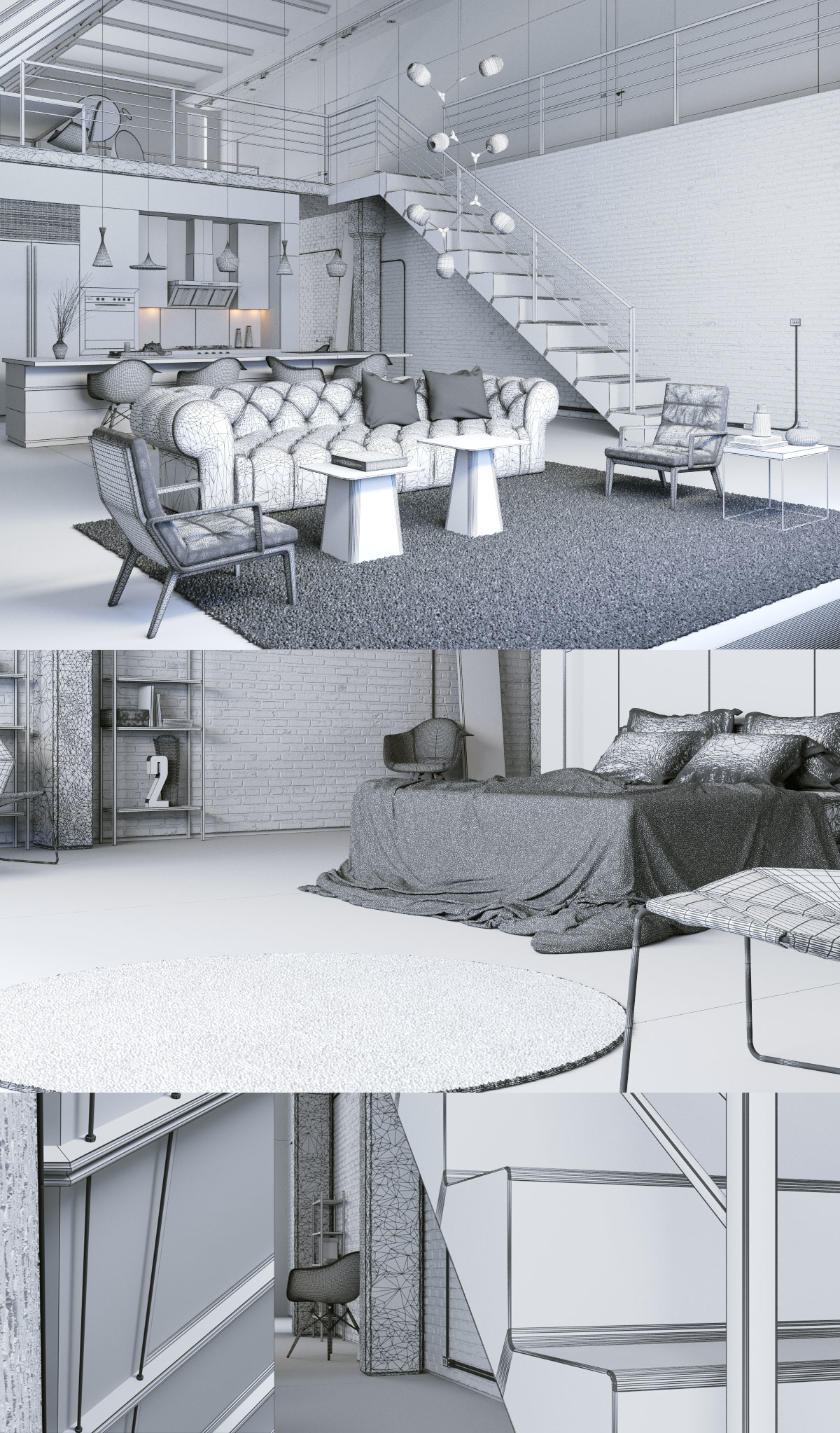 scenes loft 3d model