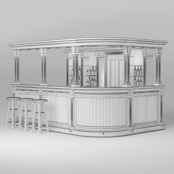 bar counter 3d model