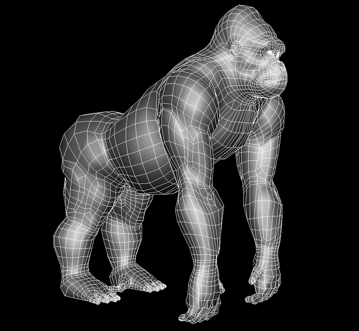 gorilla primate 3d obj