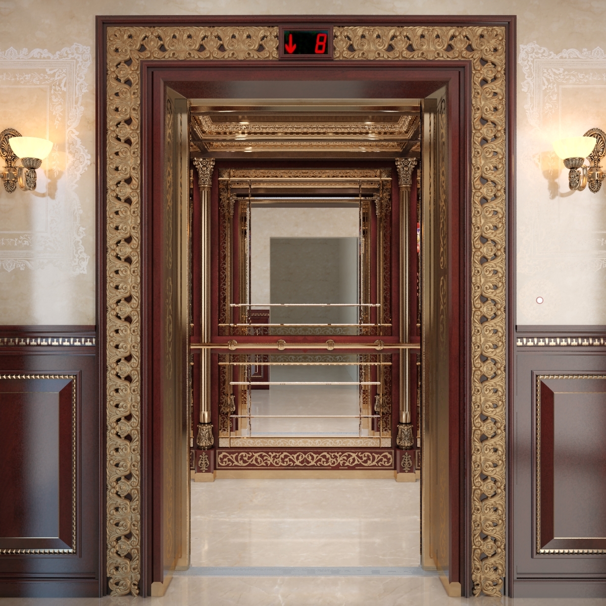 elegant elevator 3d max