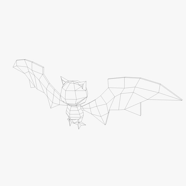 simple cartoon bat 3d 3ds