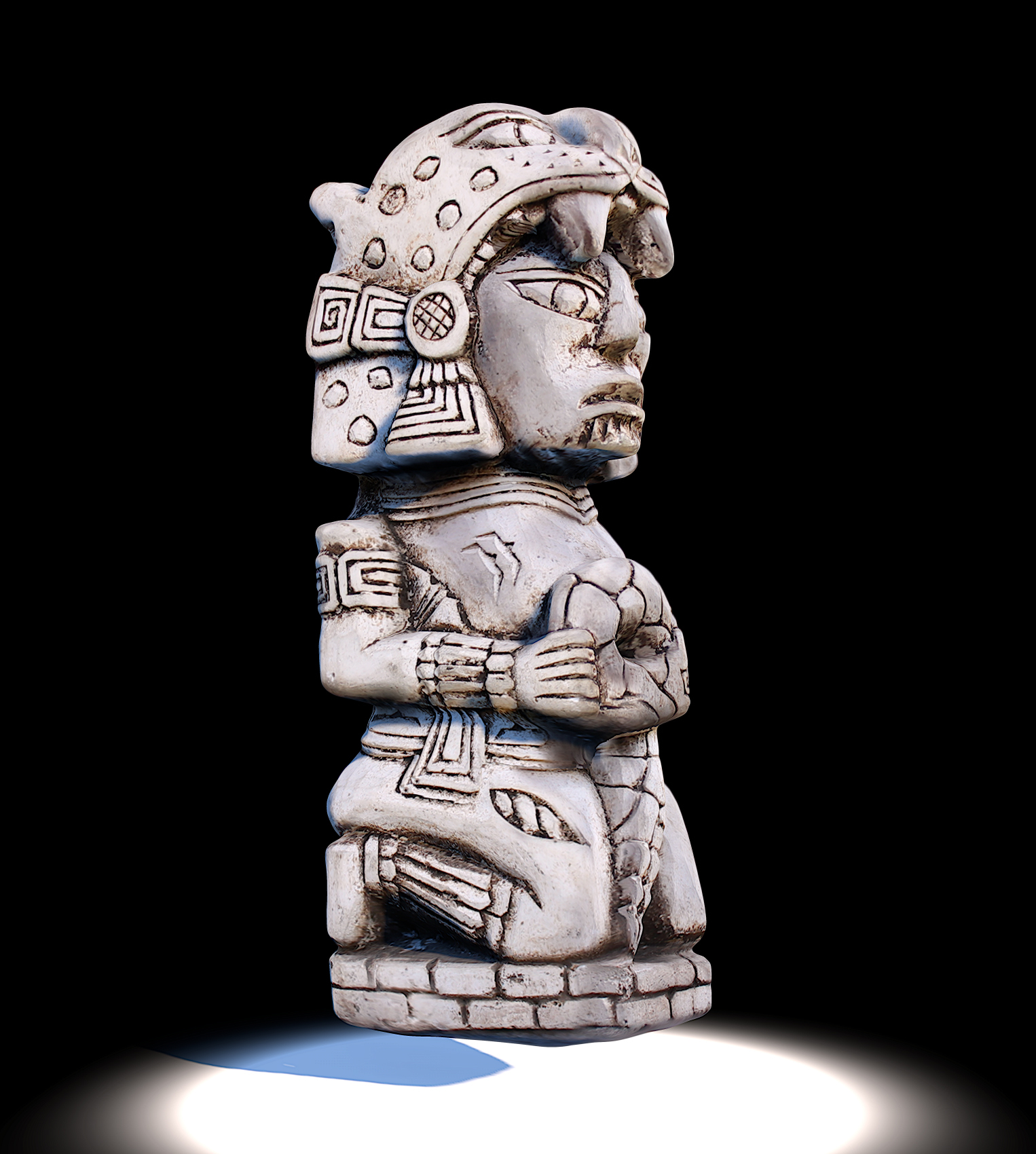 3d mayan figure replica model
