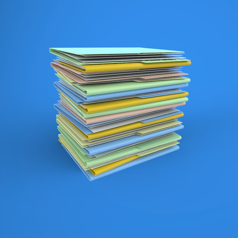 Folder Stack 3d Model 