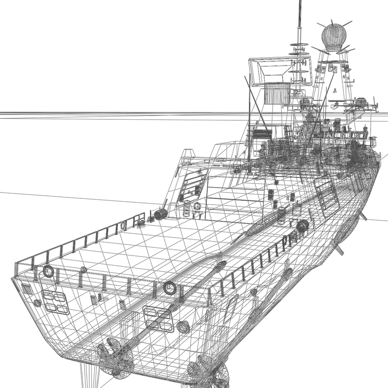 3d type 45 destroyer model