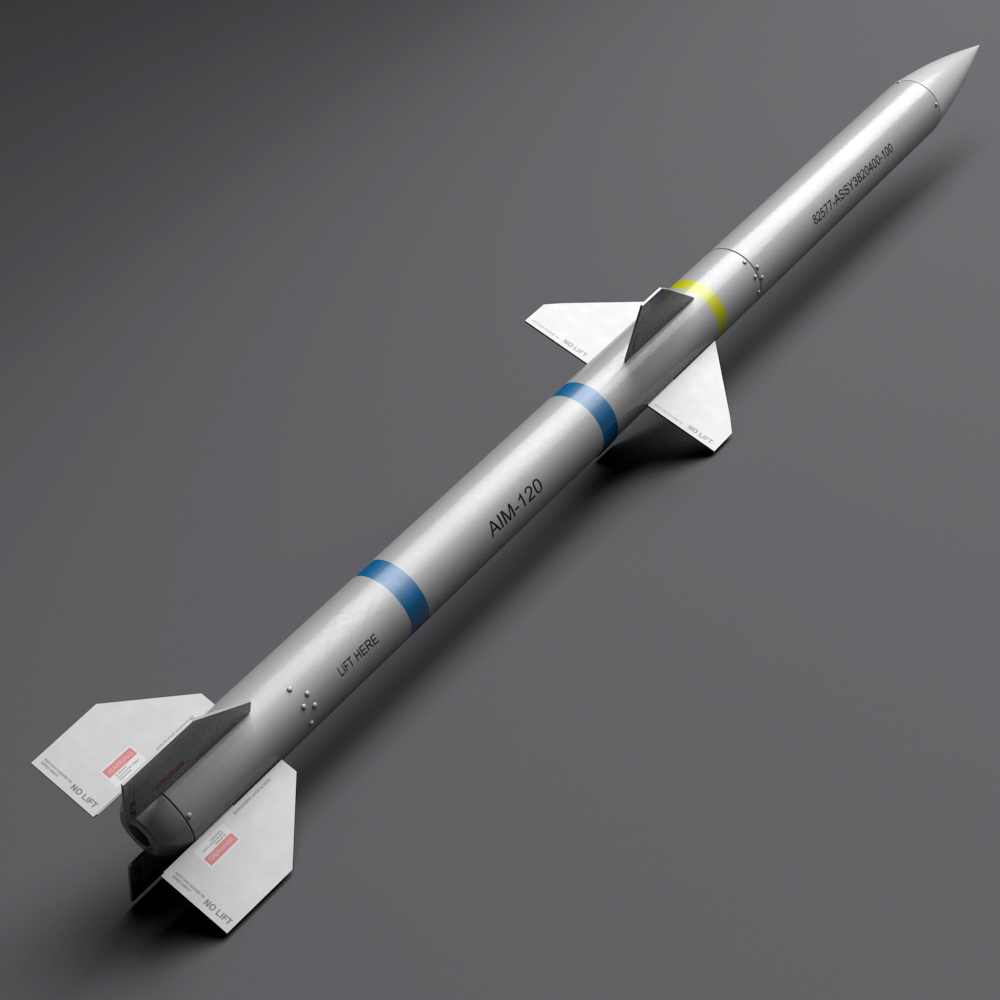 aim-120 missile 3d c4d