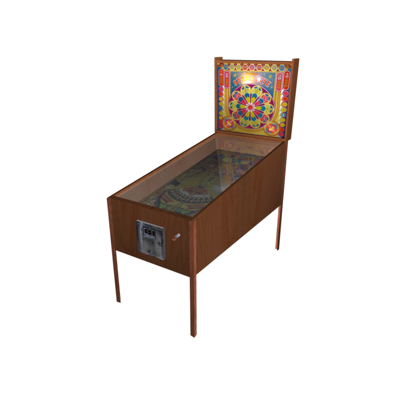 wooden pinball machine obj