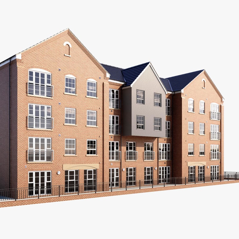 new build red brick 3d max