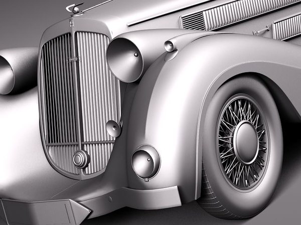 c4d horch 853a antique luxury