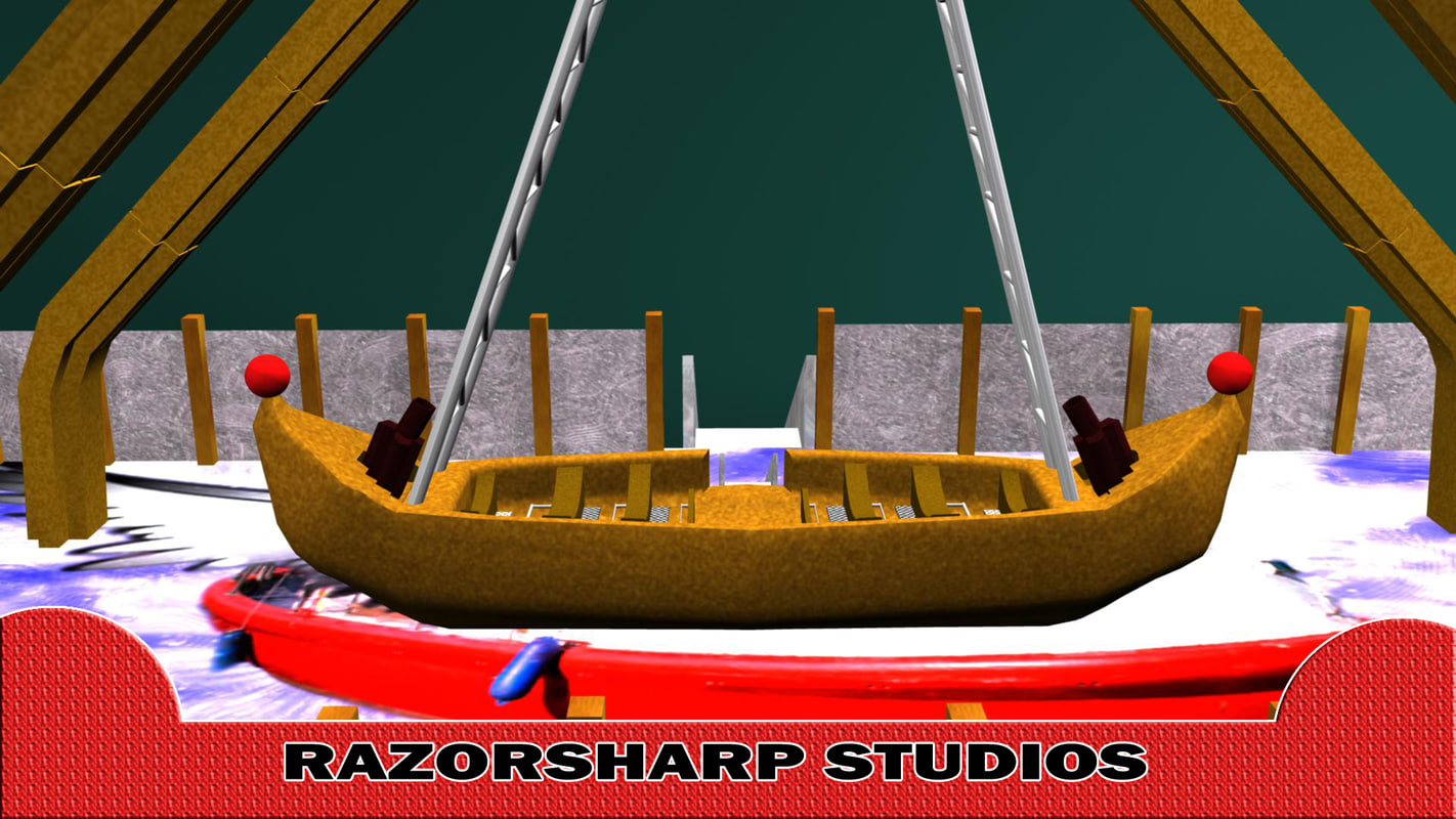 3d carnival ride boat swing model
