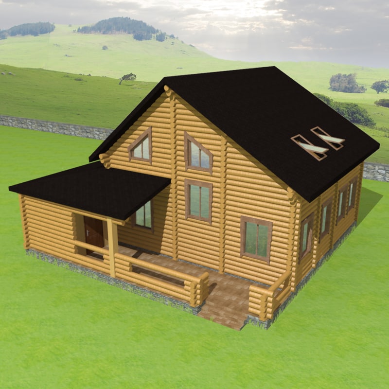 house wooden 3d model
