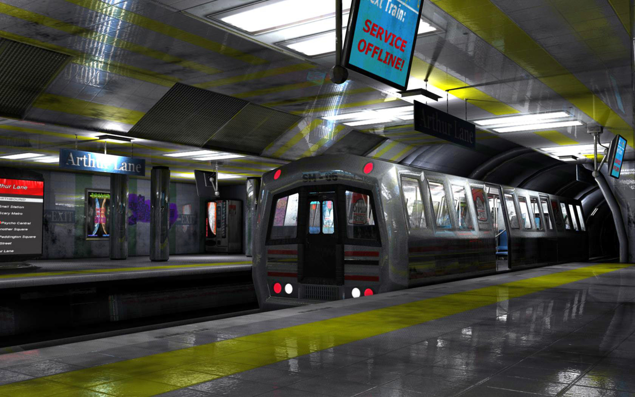 metro station train 3d model