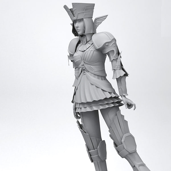 fantasy warrior woman 3d model