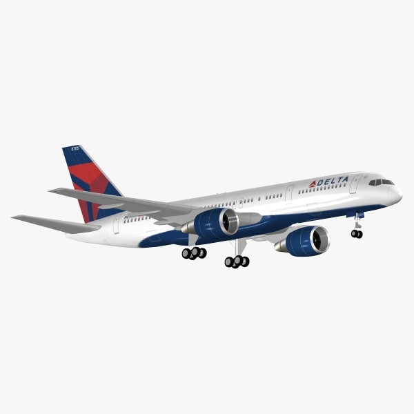 airliner boeing 757-200 delta 3d model