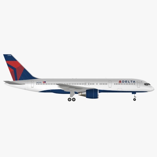 airliner boeing 757-200 delta 3d model