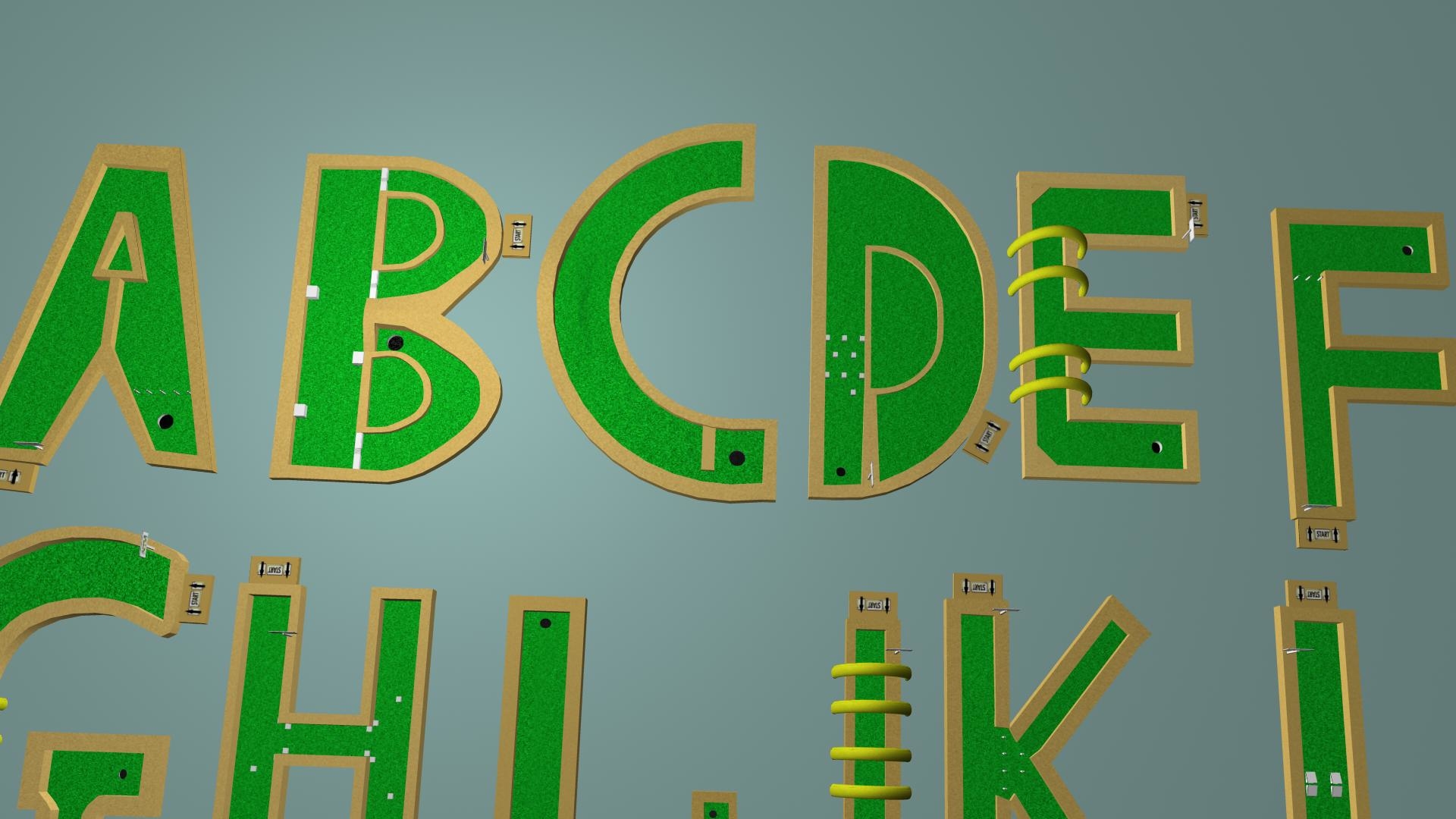 mini golf alphabet course 3d ma