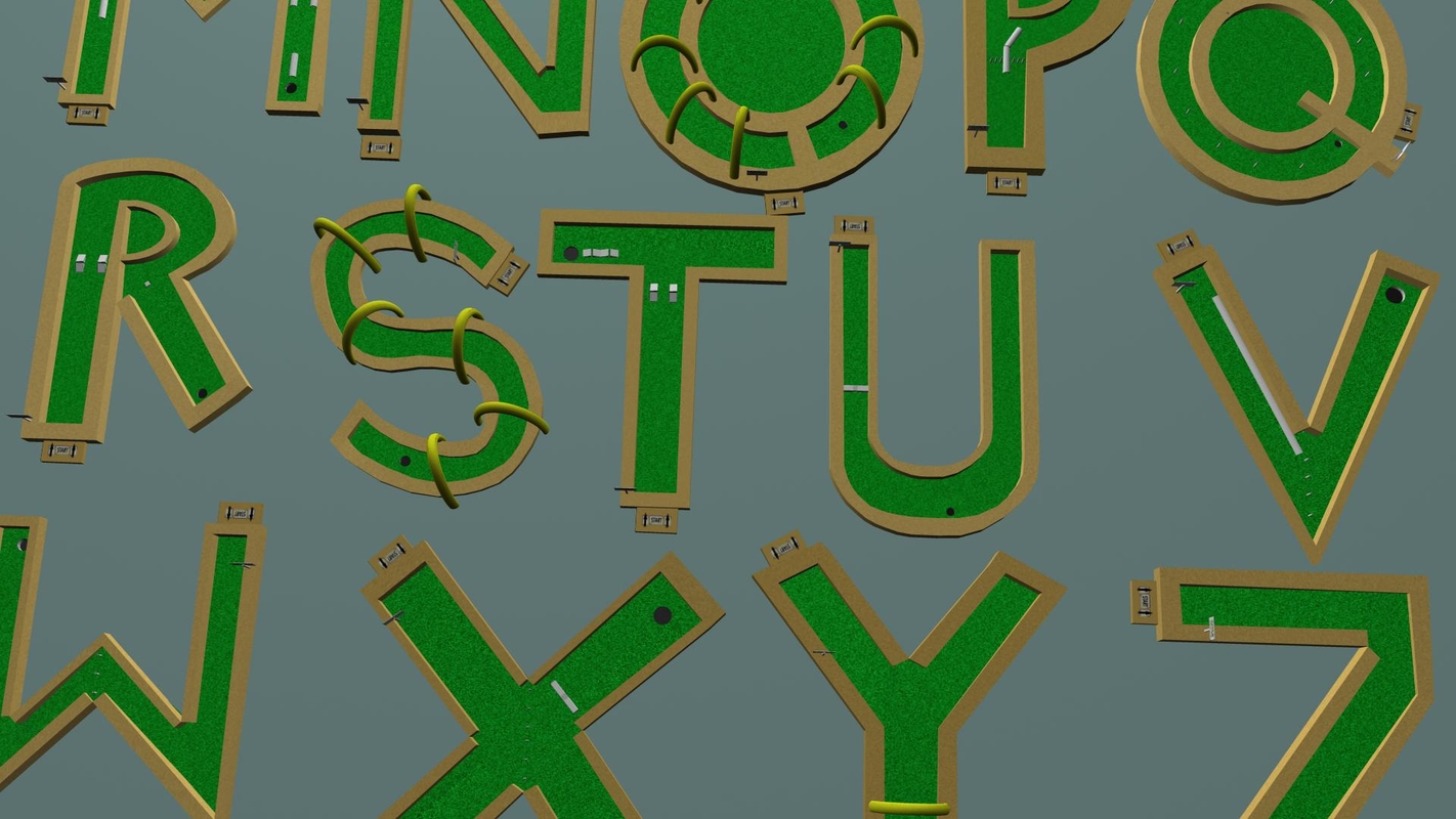mini golf alphabet course 3d ma