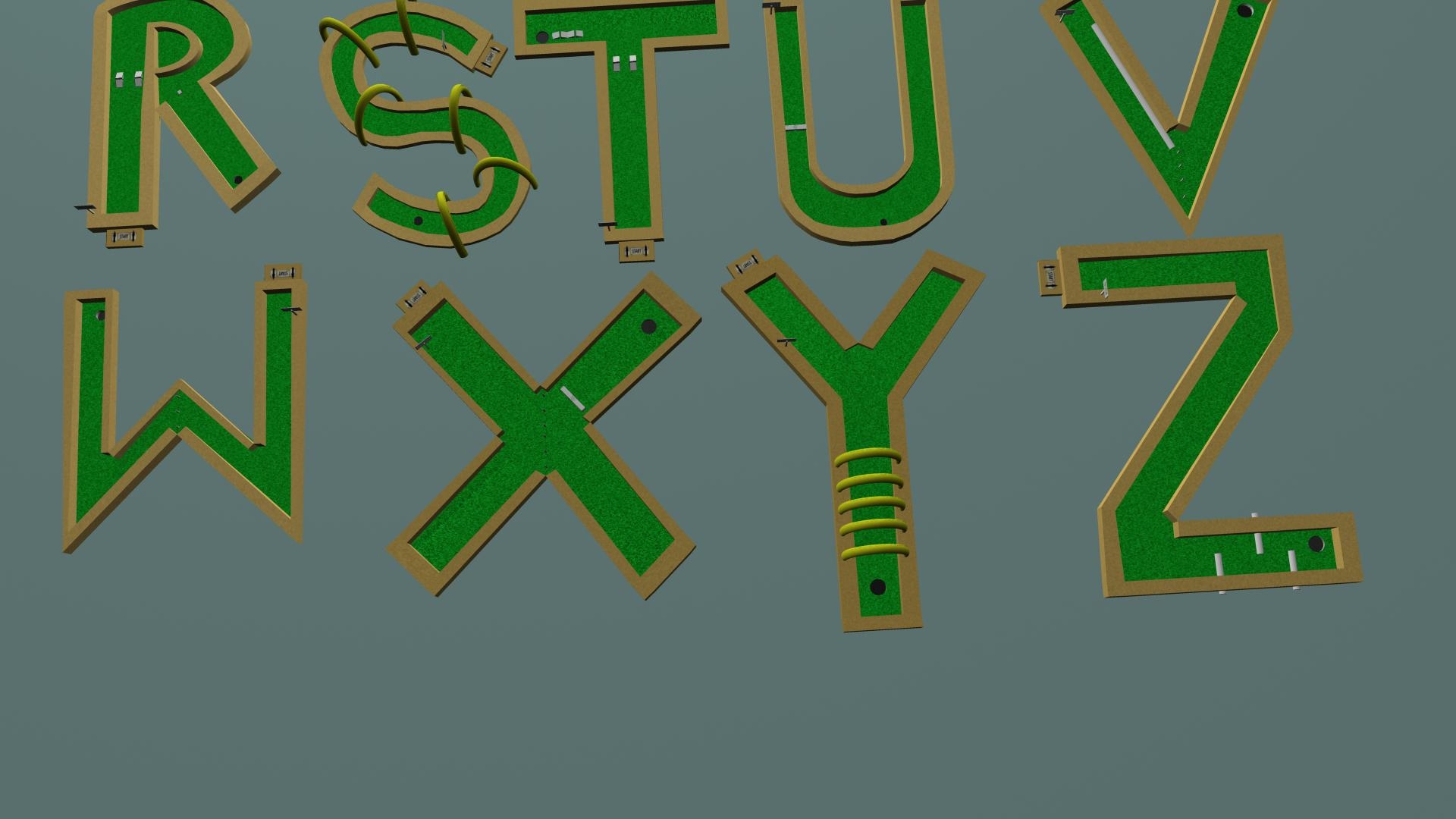 mini golf alphabet course 3d ma