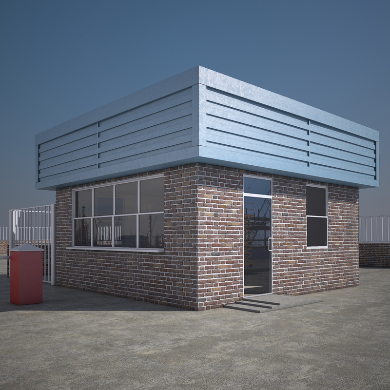 3d model security guard hut
