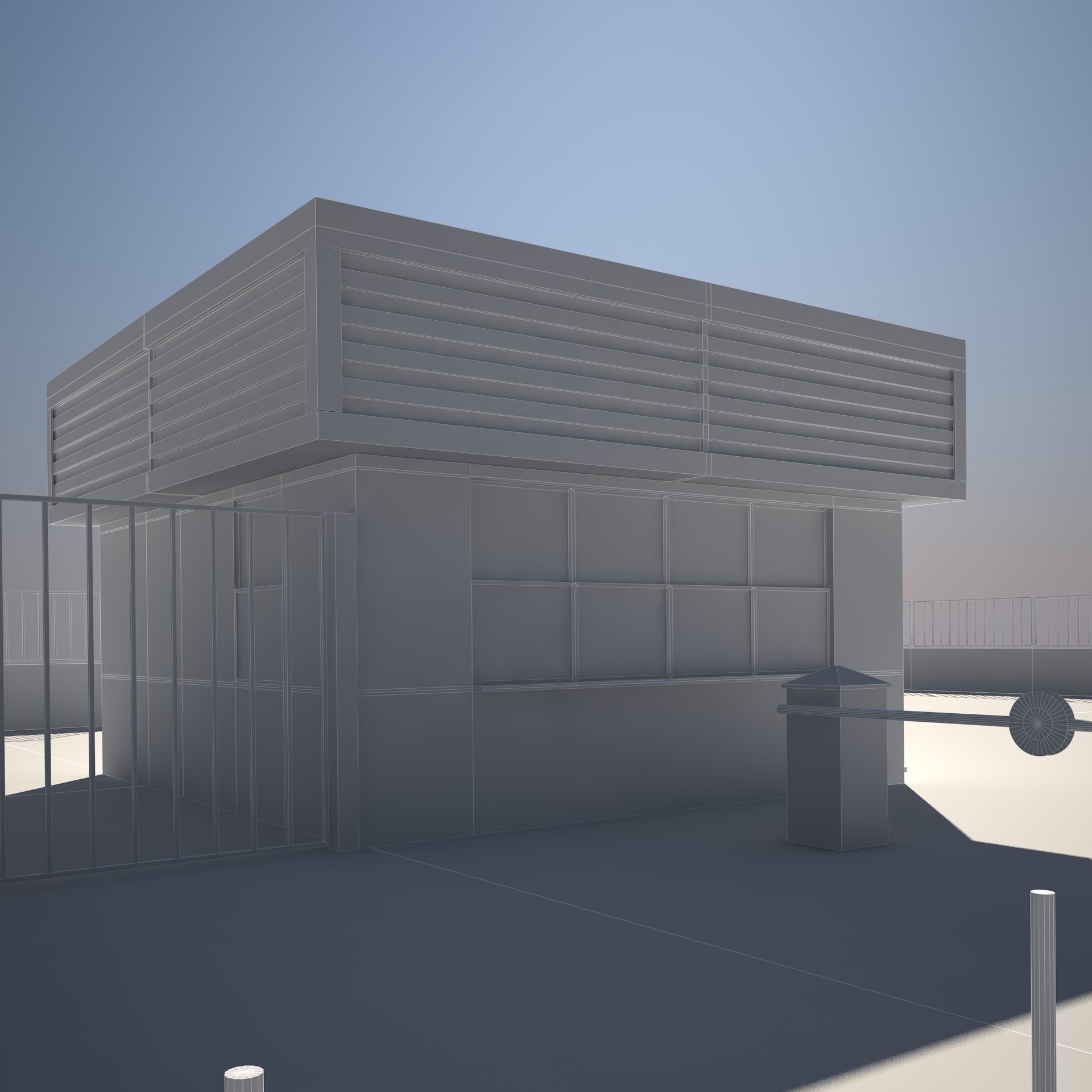 3d model security guard hut
